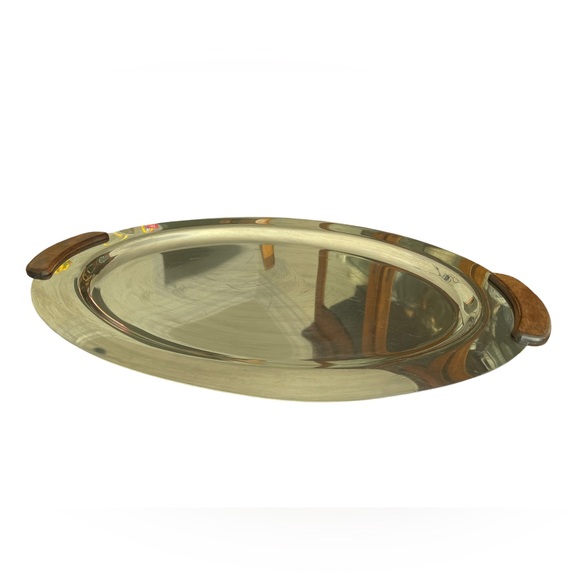 Dining | Mid Century Modern Mcm Large Stainless Steel Tray With ...